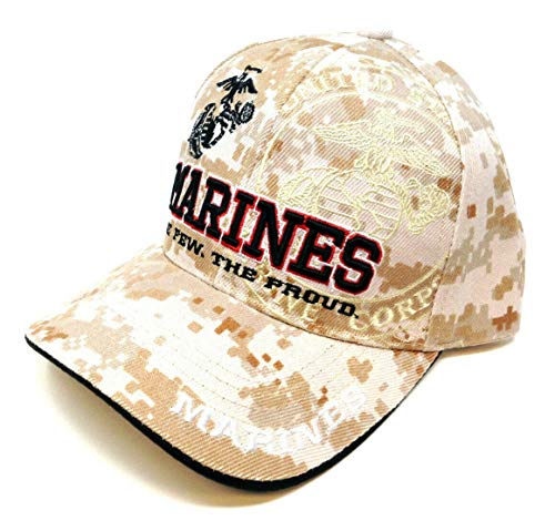 Text USMC United States Marine Corps Digital Camo Camouflage Hat Cap