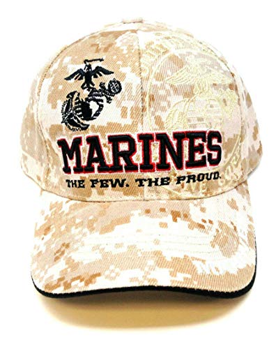 Text USMC United States Marine Corps Digital Camo Camouflage Hat Cap