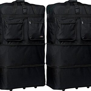 Pack of 2, 36" Expandable Wheeled Bags Rolling Duffel Spinner Luggage