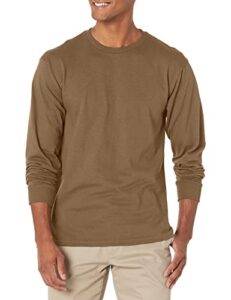 soffe men's long-sleeve cotton t-shirt, army brown, x-large