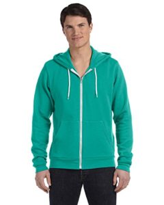 bella + canvas unisex poly-cotton fleece full-zip hoodie l teal