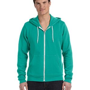 Bella + Canvas Unisex Poly-Cotton Fleece Full-Zip Hoodie L TEAL