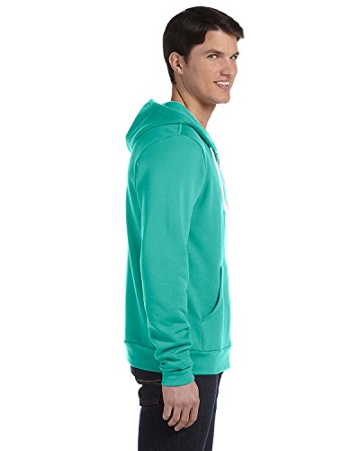 Bella + Canvas Unisex Poly-Cotton Fleece Full-Zip Hoodie L TEAL