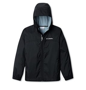 columbia youth boys glennaker rain jacket, black, x-large