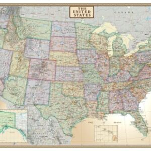 24x36 United States, USA US Executive Wall Map Poster Mural (24x36 Laminated)