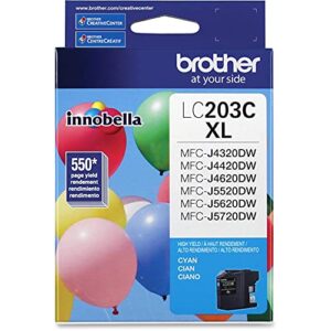 brother printer lc203c high yield ink cartridge, cyan