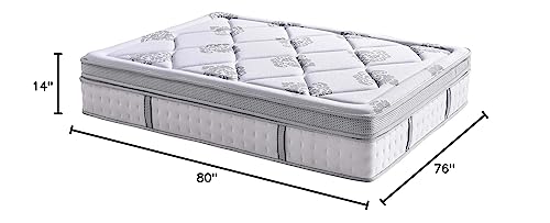 Classic Brands Gramercy Cool Gel Memory Foam and Innerspring Hybrid 14-Inch Euro Pillow Top Mattress | Bed-in-a-Box King