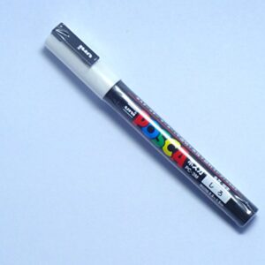 Uni Posca Paint Marker PC-3M White, 2 pens per Pack (Japan Import) [Komainu-Dou Original Package]