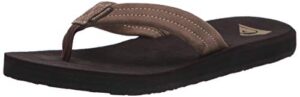 quiksilver men's carver suede 3 point flip flop athletic sandal, demitasse solid, 8 m us