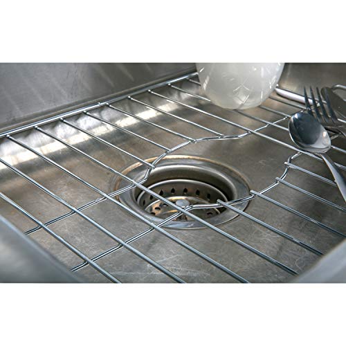 Kitchen Details Chrome Sink Protector | Large | Self Draining | Rust Resistant | Wire Grid | Prevents Sliding | Kitchen Sink Accessories