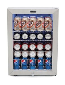 whynter br-091ws, 90 can capacity stainless steel beverage refrigerator with lock, white