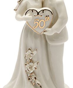 Cosmos Gifts 30715 Small Fine Porcelian 50th Anniversary Couple Figurine, 4-3/4"H, Ivory