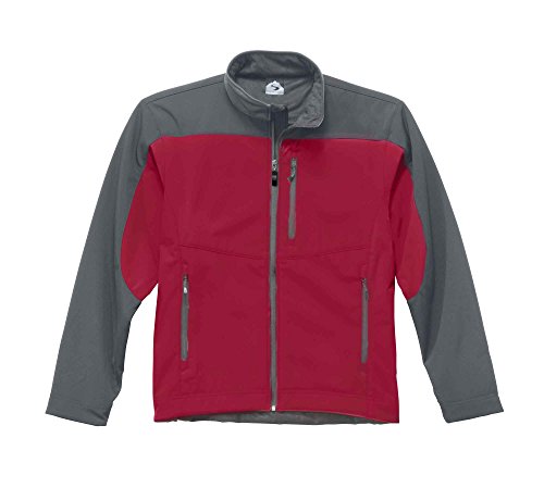 Storm Creek Men's Sean Velvet Lined Performance Softshell Jacket, Fire Red/Titanium, 2XLT