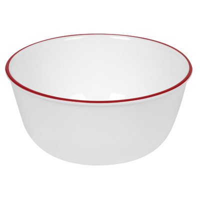 Livingware 28 oz. Memphis Soup/Cereal Bowl [Set of 6] Color: White/Red