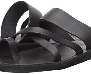 The Good Shepherd - Leather Toe Loop Sandal - Black