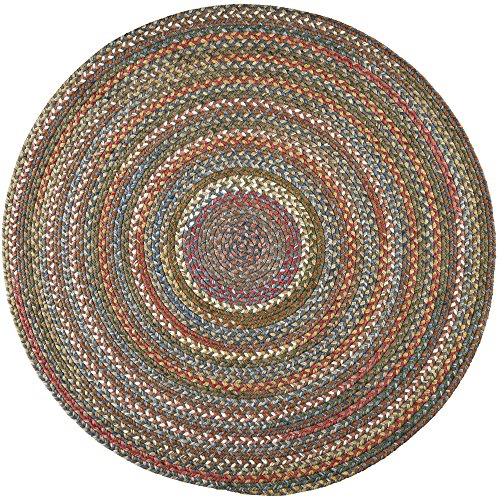 Super Area Rugs Gemstone Made in USA Braided Rug Colorful Kitchen Living Room Carpet, Bronze 4' X 4'