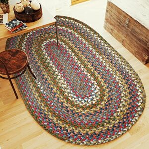 Super Area Rugs Gemstone Made in USA Braided Rug Colorful Kitchen Living Room Carpet, Bronze 4' X 4'