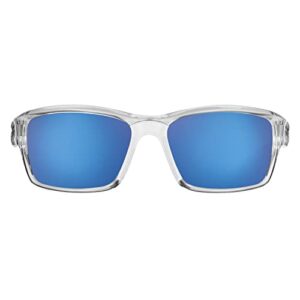 Flying Fisherman womens Cove Sunglasses, Clear Crystal Frames/Smoke-blue Mirror Lenses, Medium US