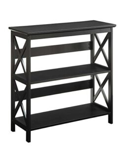 convenience concepts oxford 3 tier bookcase, black