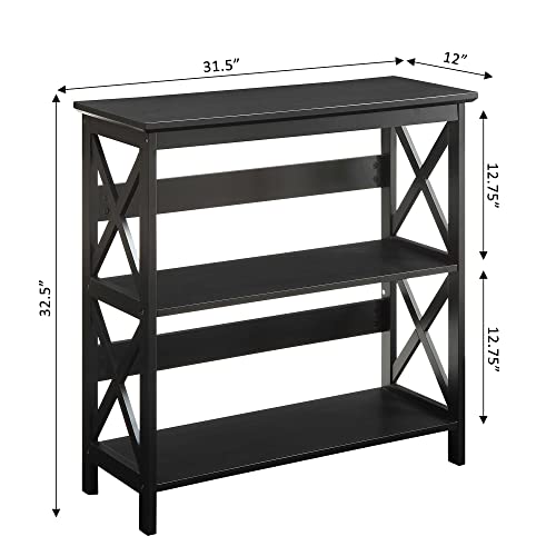 Convenience Concepts Oxford 3 Tier Bookcase, Black