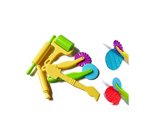 MAGIKON Colorful Dough Tools Kit for Children ,6 Pieces , Multi-Functional , Fit for Little Hands