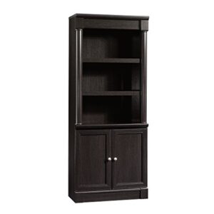 sauder palladia library with doors, wind oak finish