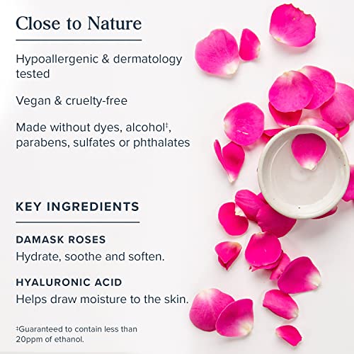 Heritage Store Rosewater Facial Toner with Hyaluronic Acid, Dry to Combination Skin Care, Hydrating Toner Refines Pores & Minimizes The Appearance of Fine Lines & Wrinkles, Alcohol Freeǂ, Vegan, 8oz