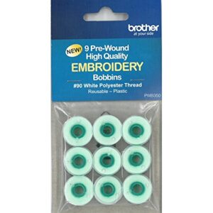 brother pre-wound embroidery bobbins #90 white pwb350