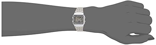 Casio - A500WA-7D - Vintage - Unisex Watch - Digital Quartz - LCD Dial - Grey Steel Strap, LCD/Grey, Bracelet, LCD/Grey, Bracelet