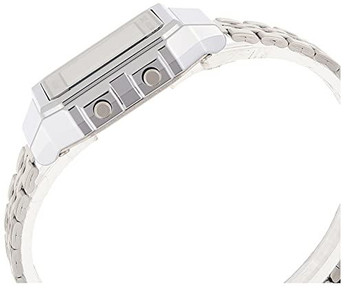 Casio - A500WA-7D - Vintage - Unisex Watch - Digital Quartz - LCD Dial - Grey Steel Strap, LCD/Grey, Bracelet, LCD/Grey, Bracelet