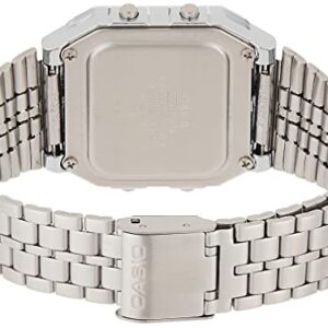 Casio - A500WA-7D - Vintage - Unisex Watch - Digital Quartz - LCD Dial - Grey Steel Strap, LCD/Grey, Bracelet, LCD/Grey, Bracelet