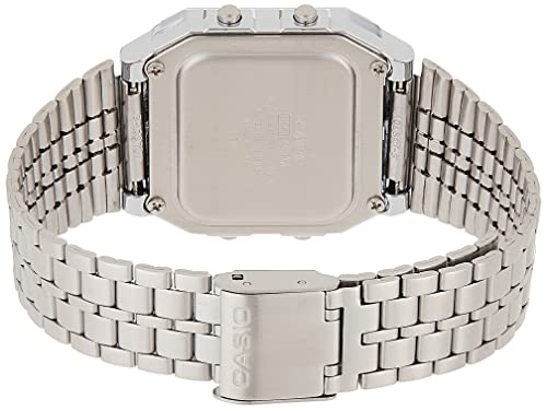 Casio - A500WA-7D - Vintage - Unisex Watch - Digital Quartz - LCD Dial - Grey Steel Strap, LCD/Grey, Bracelet, LCD/Grey, Bracelet