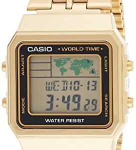 CASIO Men's Digital World TIME A500WGA-1DF Stainless Steel Watch