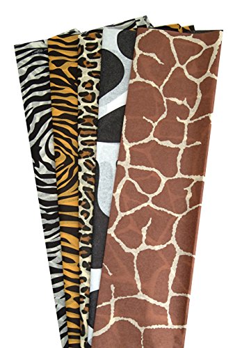 Hygloss Products Animal Print Tissue Paper - Non-Bleeding Gift Paper Assorted Animal Designs - 40 Sheets