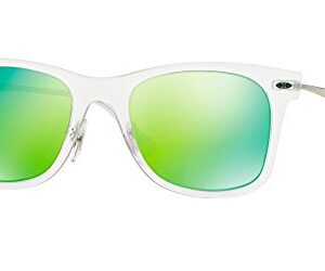 Ray-Ban Wayfarer Light RB4210 - 646/55 Sunglasses Transparent; Silver w/ Blue Mirror 50mm