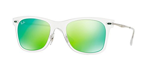 Ray-Ban Wayfarer Light RB4210 - 646/55 Sunglasses Transparent; Silver w/ Blue Mirror 50mm