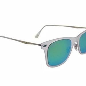 Ray-Ban Wayfarer Light RB4210 - 646/55 Sunglasses Transparent; Silver w/ Blue Mirror 50mm