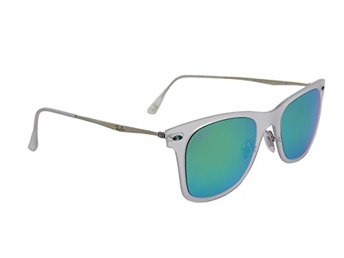 Ray-Ban Wayfarer Light RB4210 - 646/55 Sunglasses Transparent; Silver w/ Blue Mirror 50mm