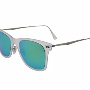 Ray-Ban Wayfarer Light RB4210 - 646/55 Sunglasses Transparent; Silver w/ Blue Mirror 50mm