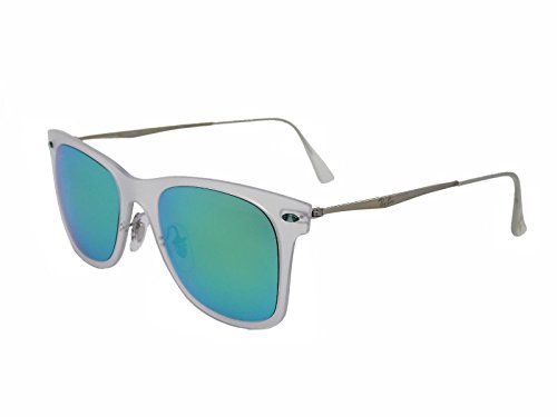 Ray-Ban Wayfarer Light RB4210 - 646/55 Sunglasses Transparent; Silver w/ Blue Mirror 50mm