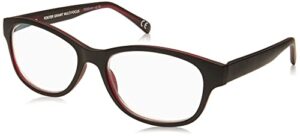 foster grant women's zera multifocus cat-eye reading glasses, black/transparent, 53 mm + 1.5