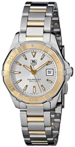 tag heuer women's way1455.bd0922 aquaracer analog display quartz two tone watch