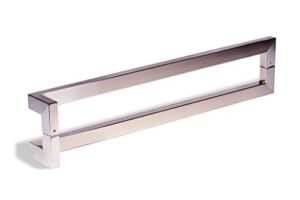 24 inch square rectangle flat shape stainless steel modern contemporary entry door handle bar pull shower glass sliding barn door entrance interior exterior door pull push brush nickel satin finish