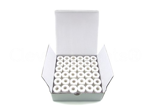 144 Pack - CleverDelights White Prewound Bobbins - 60wt - Size L Bobbins - SA155 Replacement - 3/8" x 13/16" - for Brother and Other Embroidery Machines – Brother PC Series, PE Series, PS Series