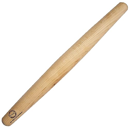 Sugar Maple French Style Rolling Pin: Tapered Solid Wood Design. Hand Crafted in the USA. By Top Notch Kitchenware!