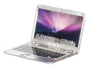 dollhouse miniature laptop, silver