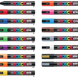 Mitsubishi Pencil Posca PC5M.3 Water-Based Pen, Medium Point, Round Core, 10 Pieces