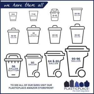 Plasticplace 64-65 Gallon Recycling Trash Bags For Toter │1.5 Mil │ Blue Heavy Duty Garbage Can Liners  │ 50” x 60” (50 Count)