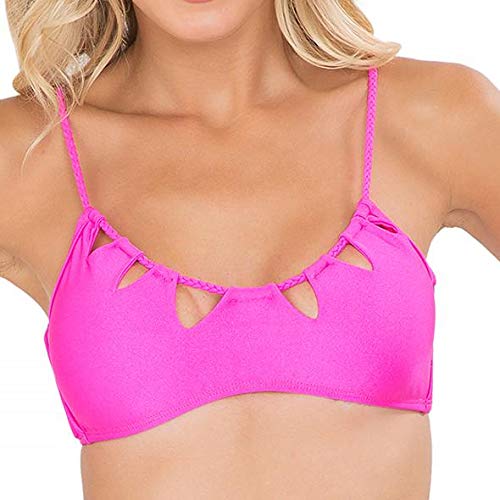 Luli Fama Women's Borrachera De Mar Zig Zag Cut-Out Bra Bikini Top, Too Hot Miami, Medium