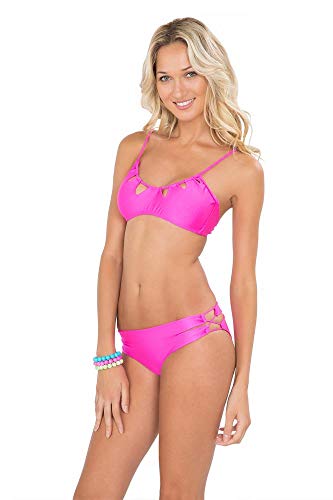 Luli Fama Women's Borrachera De Mar Zig Zag Cut-Out Bra Bikini Top, Too Hot Miami, Medium